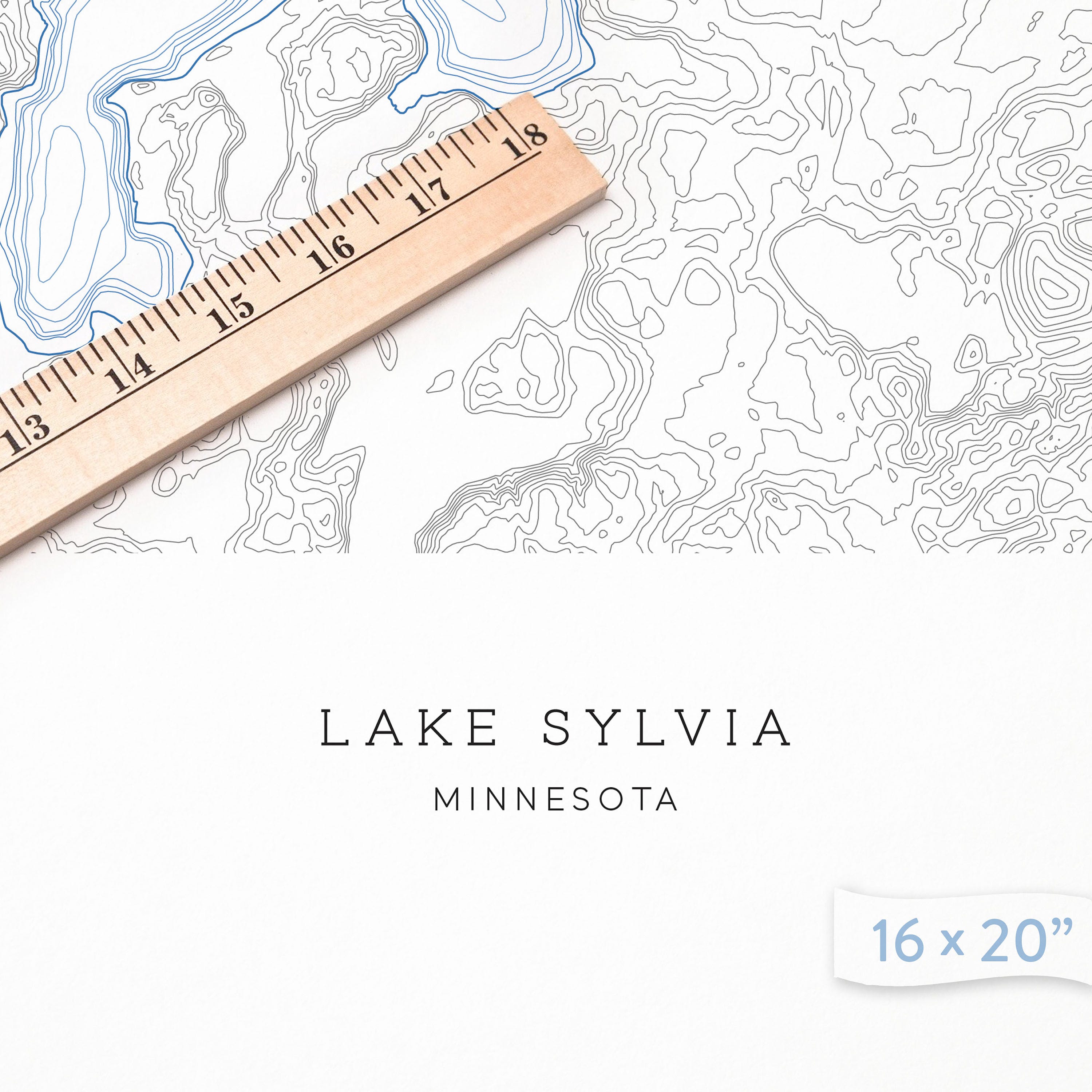Your Minnesota Lake Topographic Map Contour Print Poster Blue | Etsy