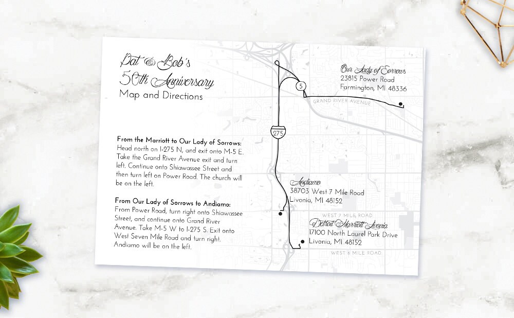 Custom Map or Directions: Designed to Match Any Style | Etsy