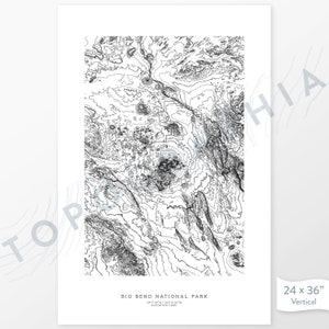 Big Bend National Park, Texas | Topographic Print, Contour Map, Map Art ...