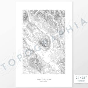 Crested Butte, Colorado | Topographic Print, Contour Map, Map Art ...