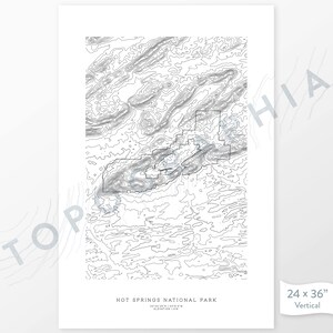 Hot Springs National Park, Arkansas | Topographic Print, Contour Map ...