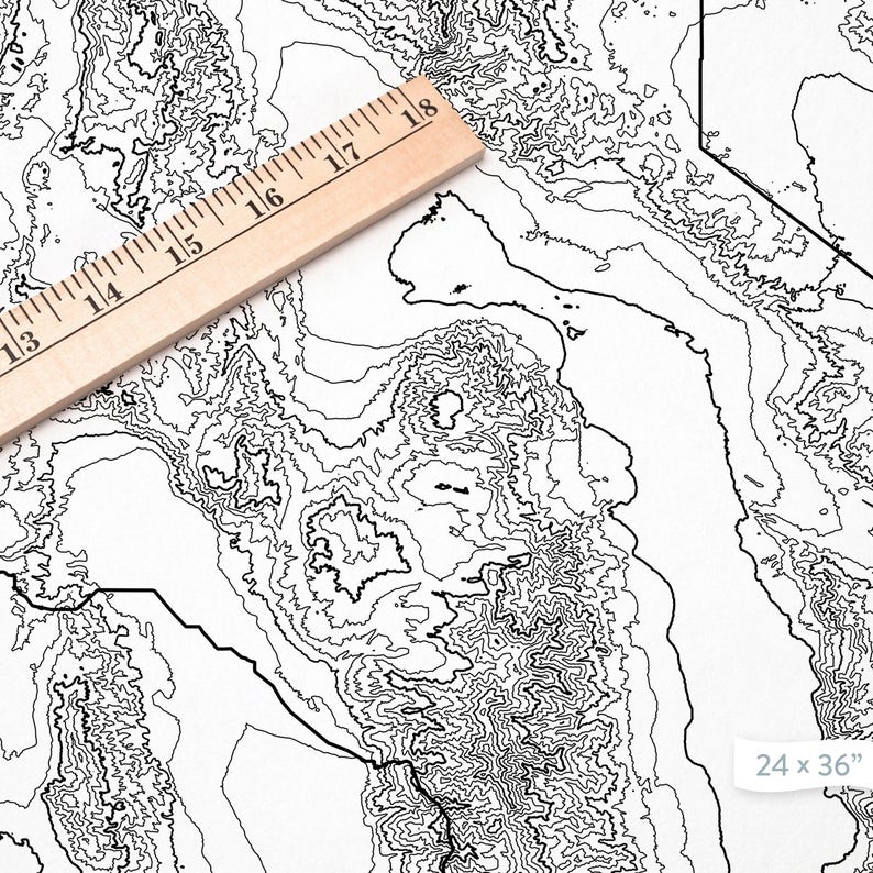 Death Valley National Park, California | Topographic Print, Contour Map ...