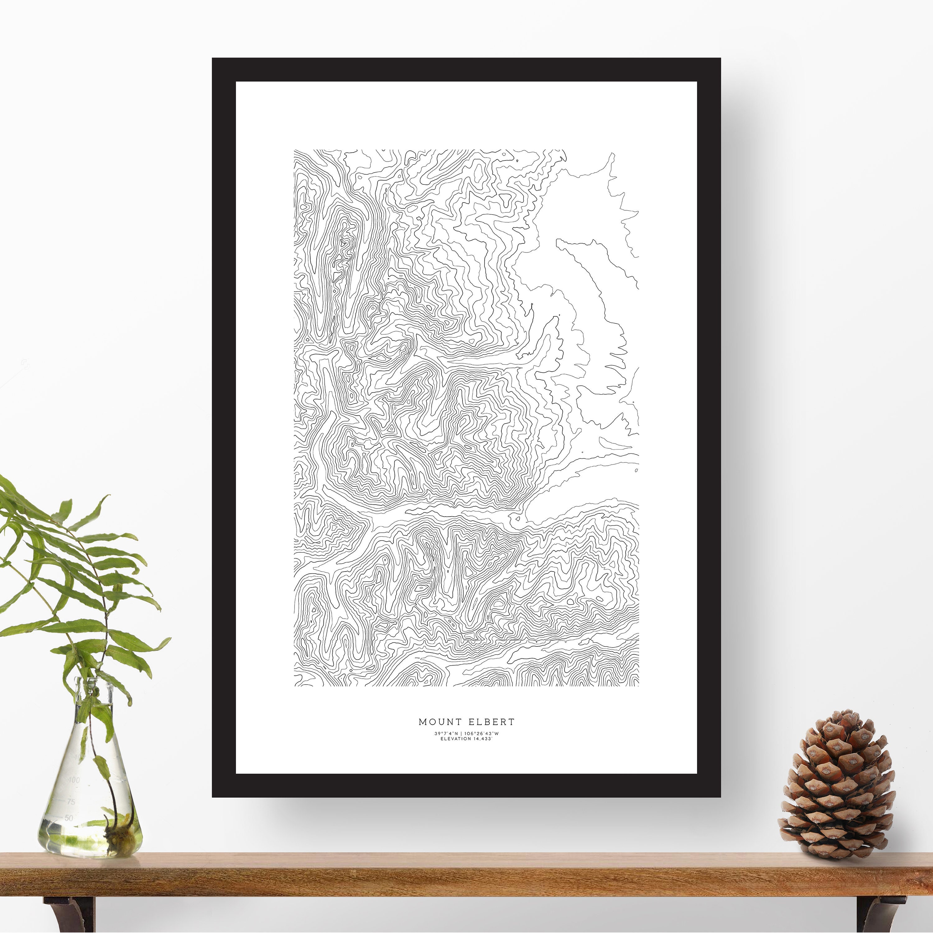 Mount Elbert Colorado Topographic Print Contour Map Map - Etsy