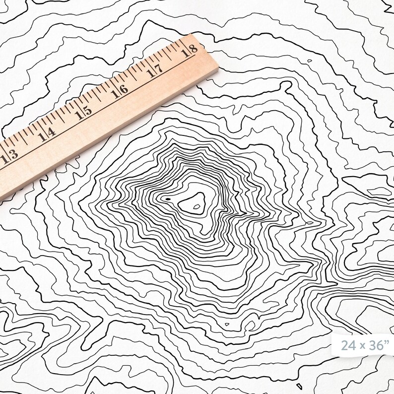 Mount Adams, Washington | Topographic Print, Contour Map, Map Art ...