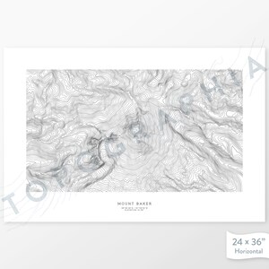 Mount Baker, Washington | Topographic Print, Contour Map, Map Art ...