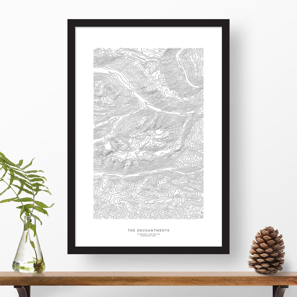 The Enchantments Washington Topographic Print Contour Map | Etsy