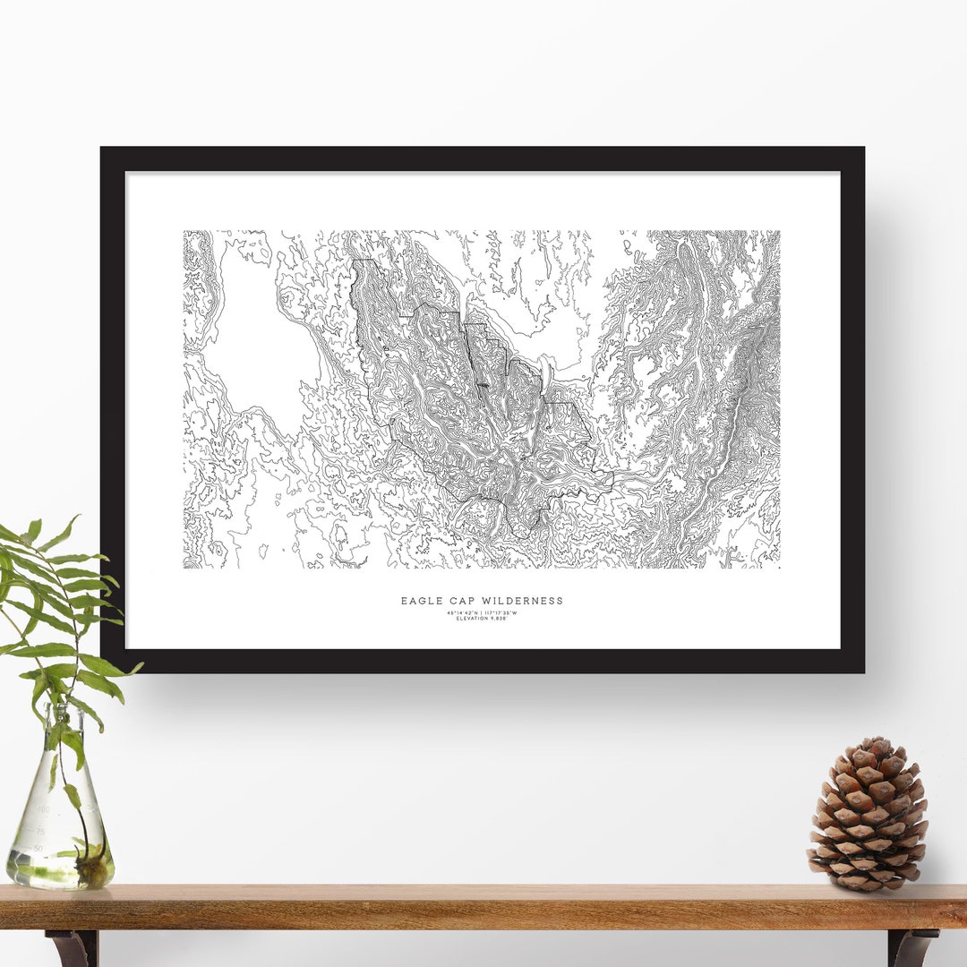 Eagle Cap Wilderness, Oregon | Topographic Print, Contour Map, Map Art ...