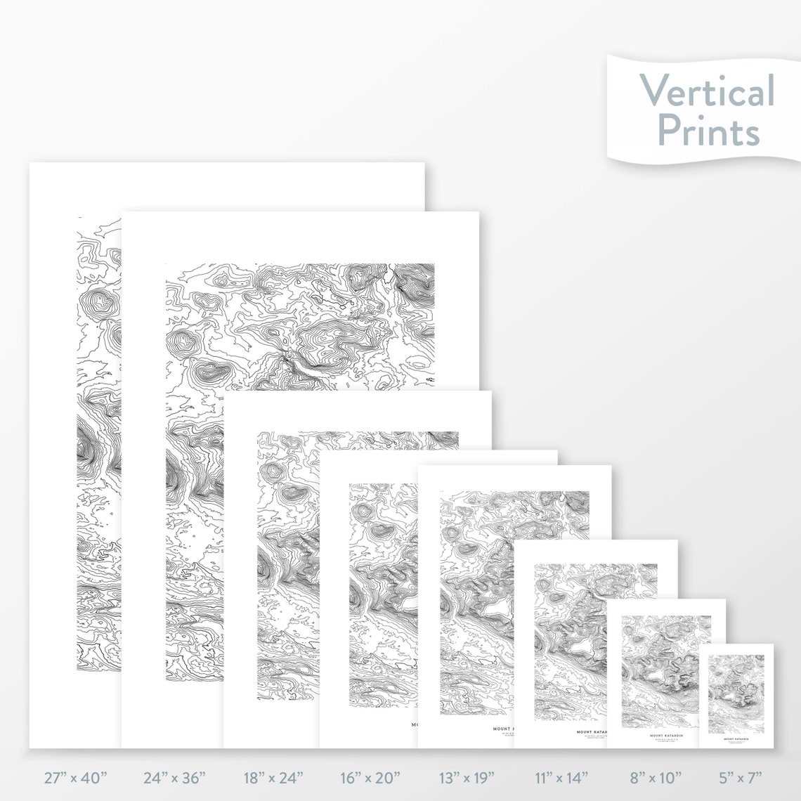 Mount Katahdin, Maine | Topographic Print, Contour Map, Map Art | Home ...