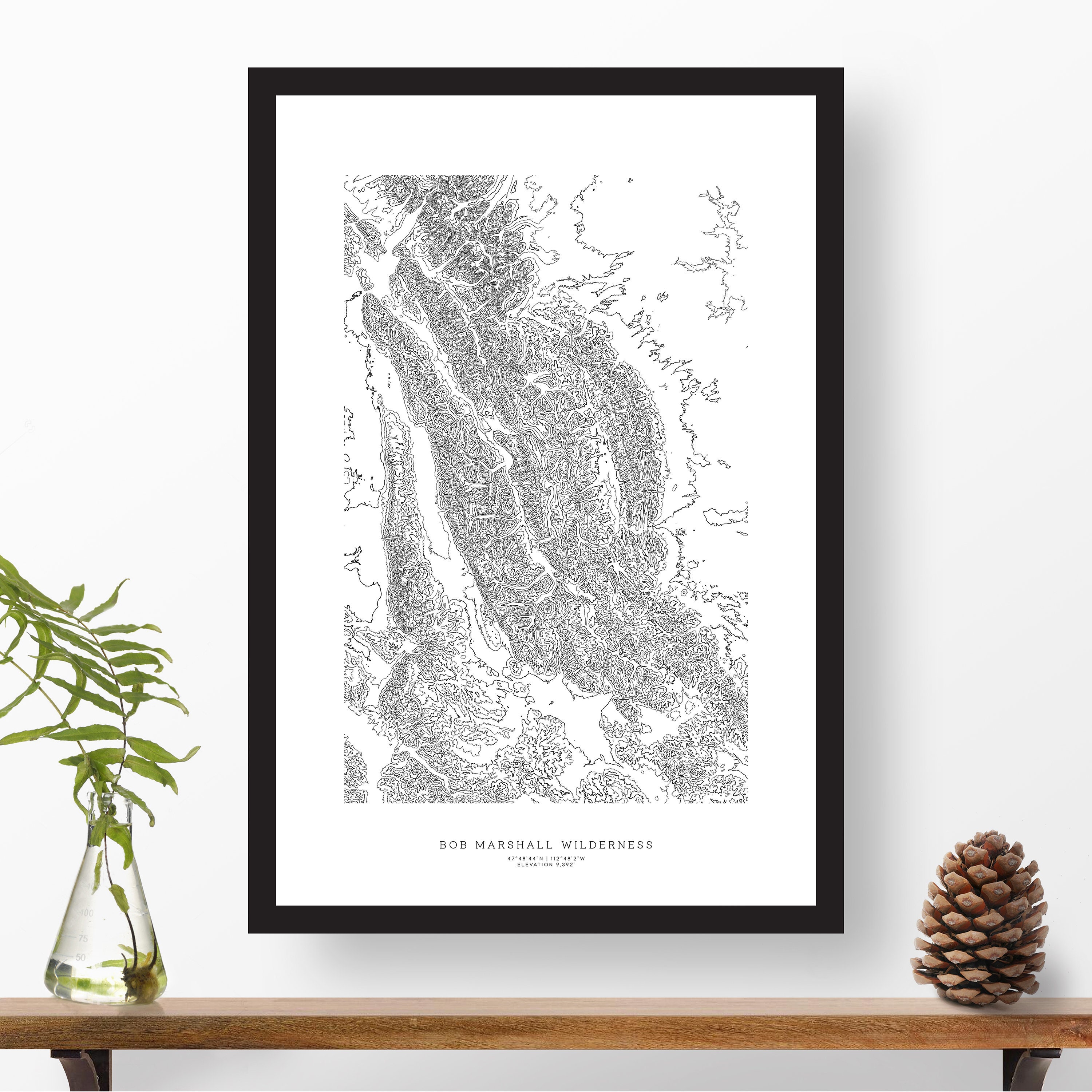 Bob Marshall Wilderness Montana Topographic Print Contour - Etsy