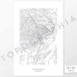 The Catskills, New York | Topographic Print, Contour Map, Map Art ...