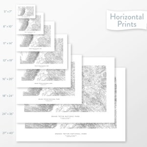 Grand Teton National Park, Wyoming | Topographic Print, Contour Map ...
