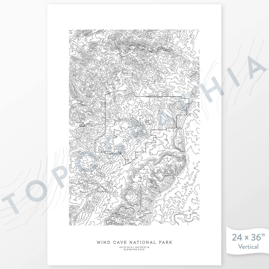 Wind Cave National Park South Dakota Topographic Print - Etsy