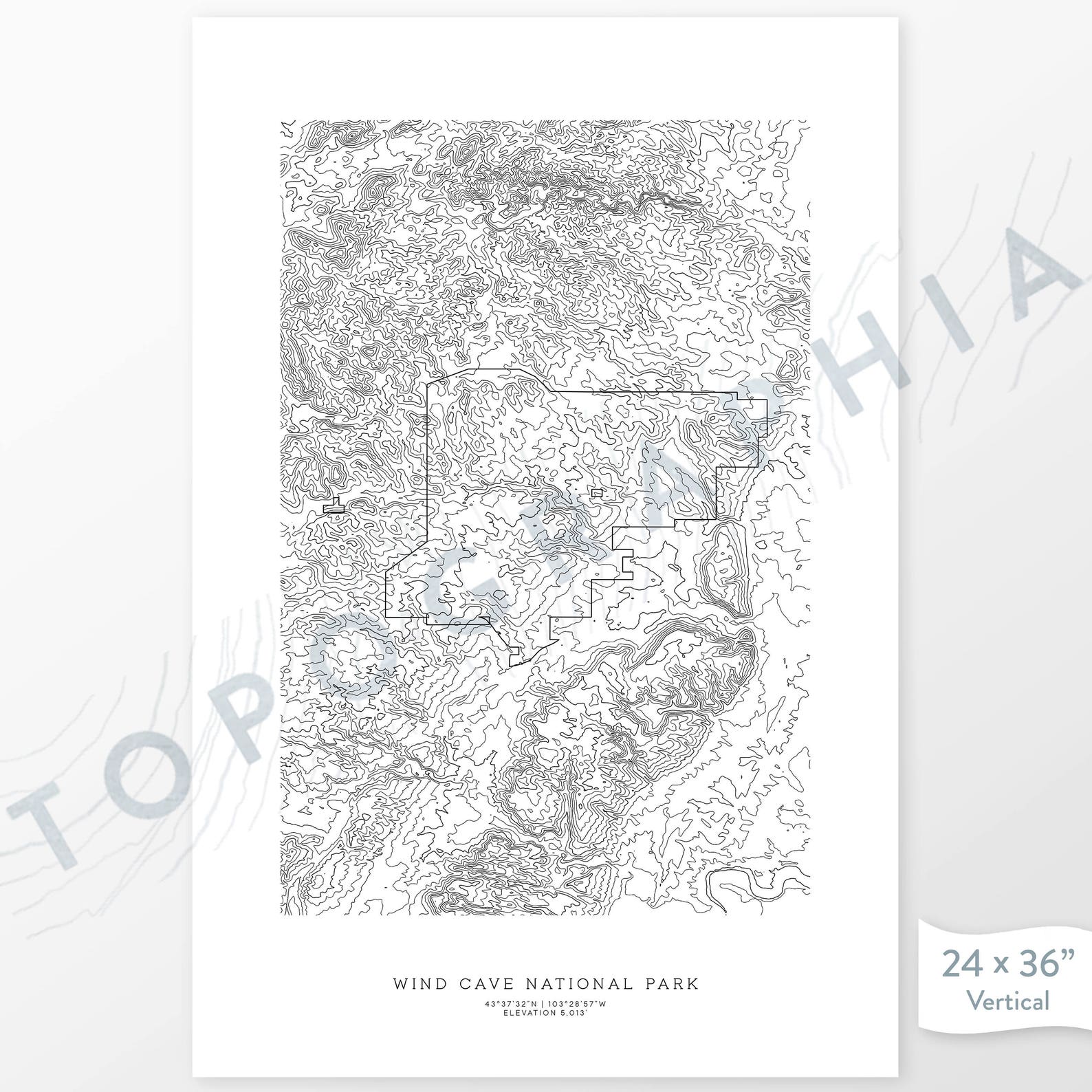 Wind Cave National Park South Dakota Topographic Print - Etsy