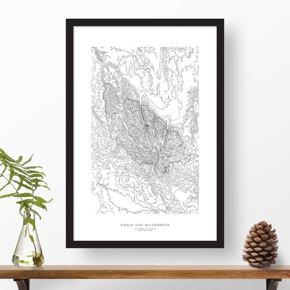 Eagle Cap Wilderness Oregon Topographic Print Contour Map | Etsy