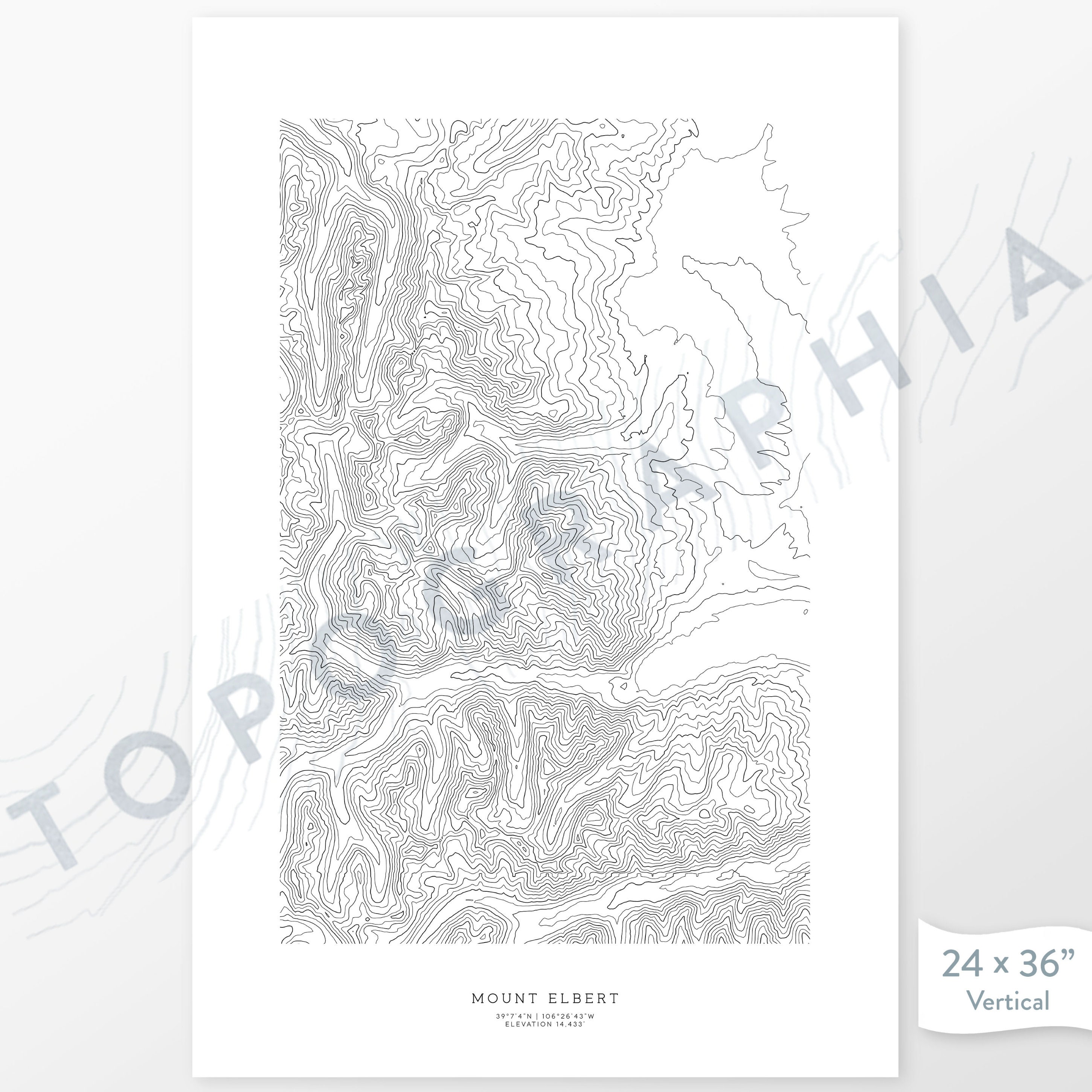 Mount Elbert Colorado Topographic Print Contour Map Map - Etsy