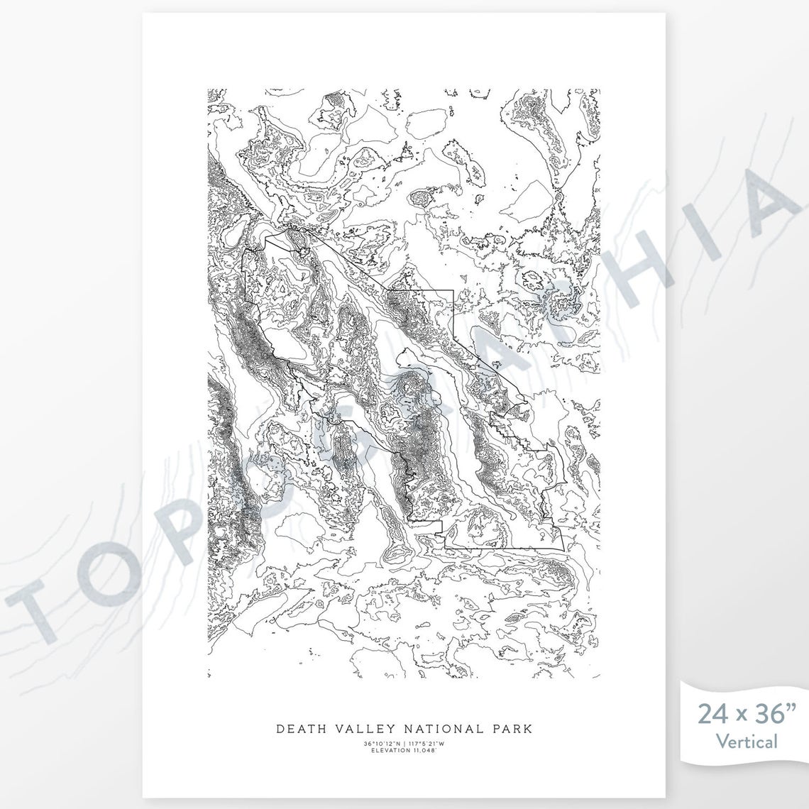Death Valley National Park California Topographic Print | Etsy