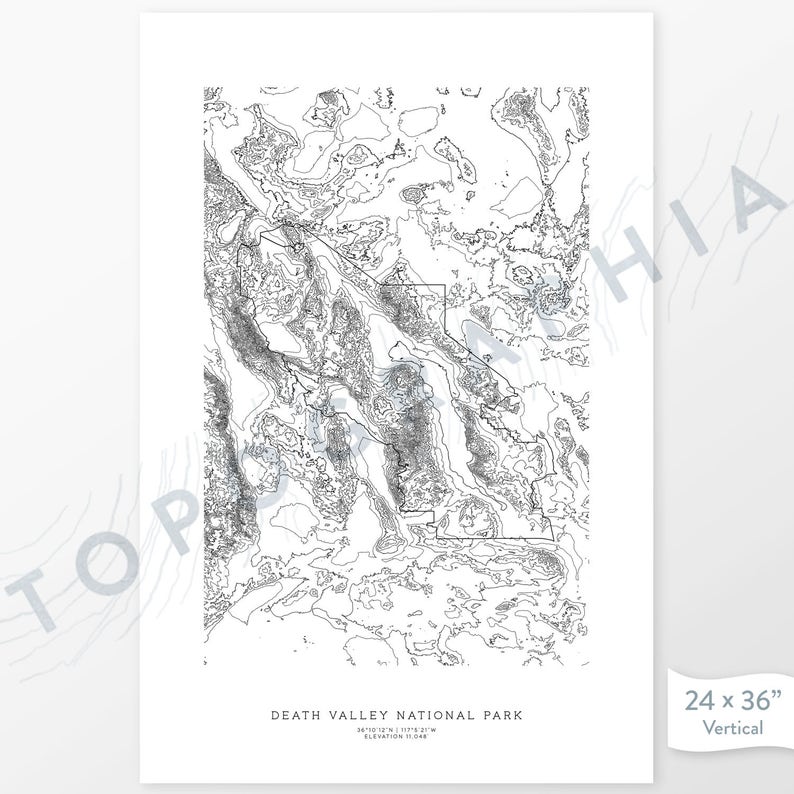 Death Valley National Park California Topographic Print | Etsy