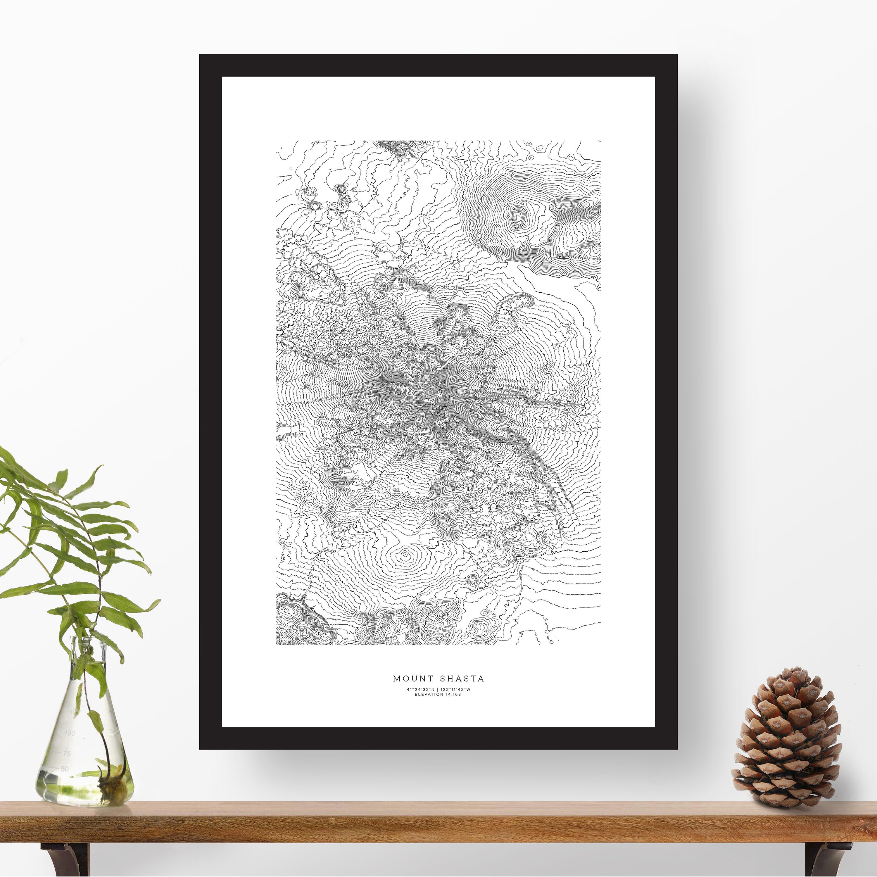 Mount Shasta California Topographic Print Contour Map Map | Etsy