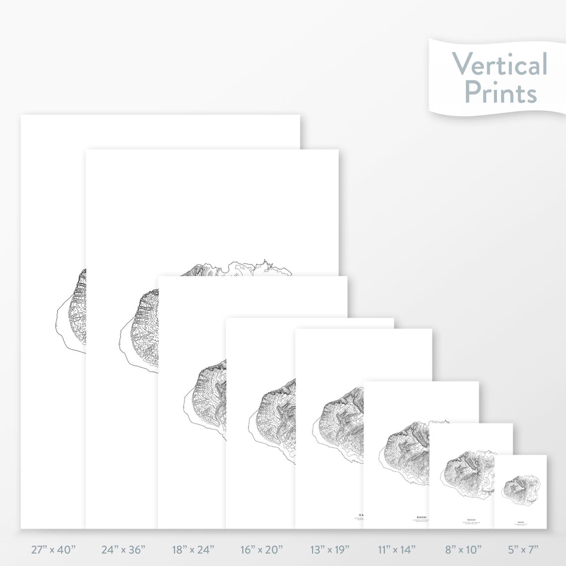 Kauai Hawaii Topographic Print Contour Map Map Art Home | Etsy