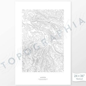 Aspen, Colorado | Topographic Print, Contour Map, Map Art | Home or ...