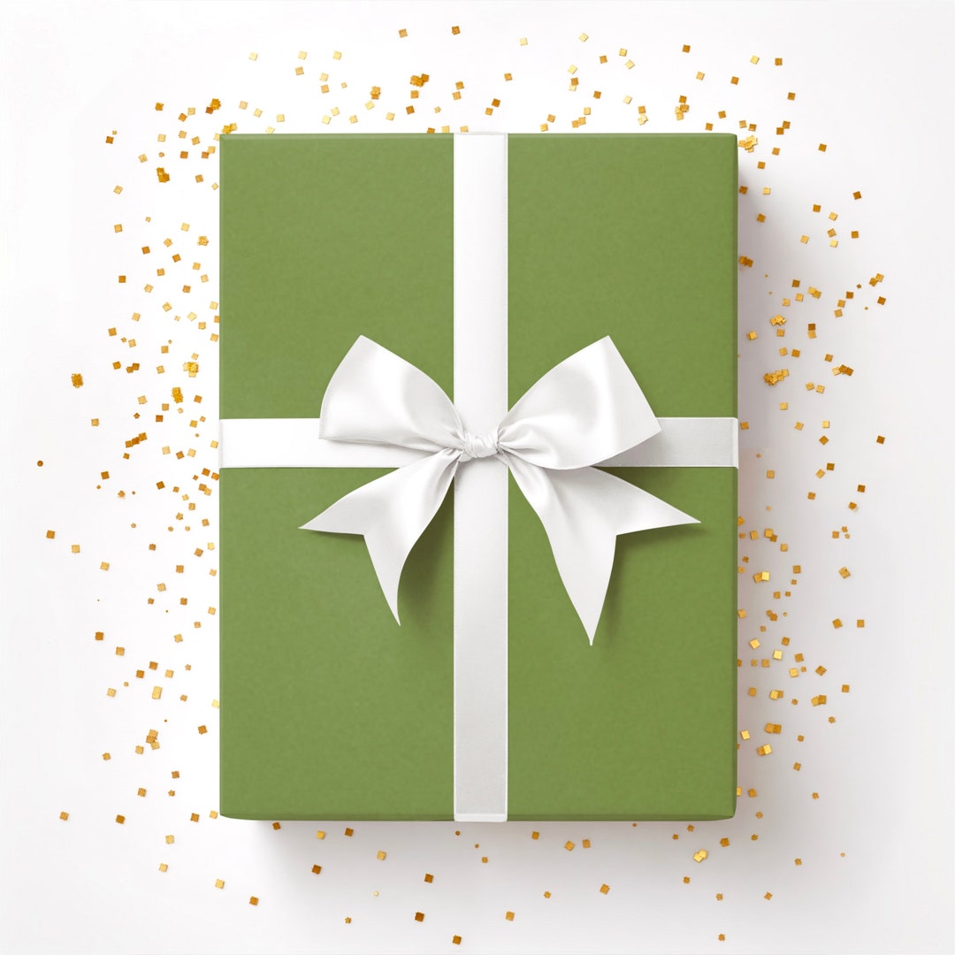 Earthy Sage Green Gift Wrap, Bold Sage Gift Wrapping Paper Roll, Luxury ...