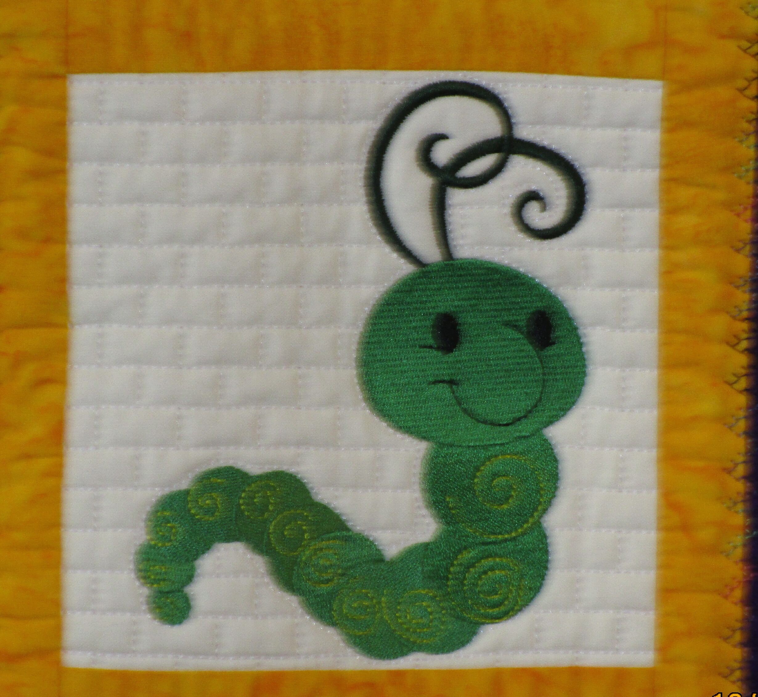 Doodle Bugs Machine Embroidered Baby Quilt, Baby Quilt, Doodle Bugs ...
