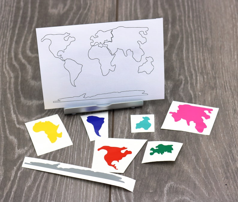 Continent Sticker Set for World Map Kids Edition, Kids Birthday Games ...