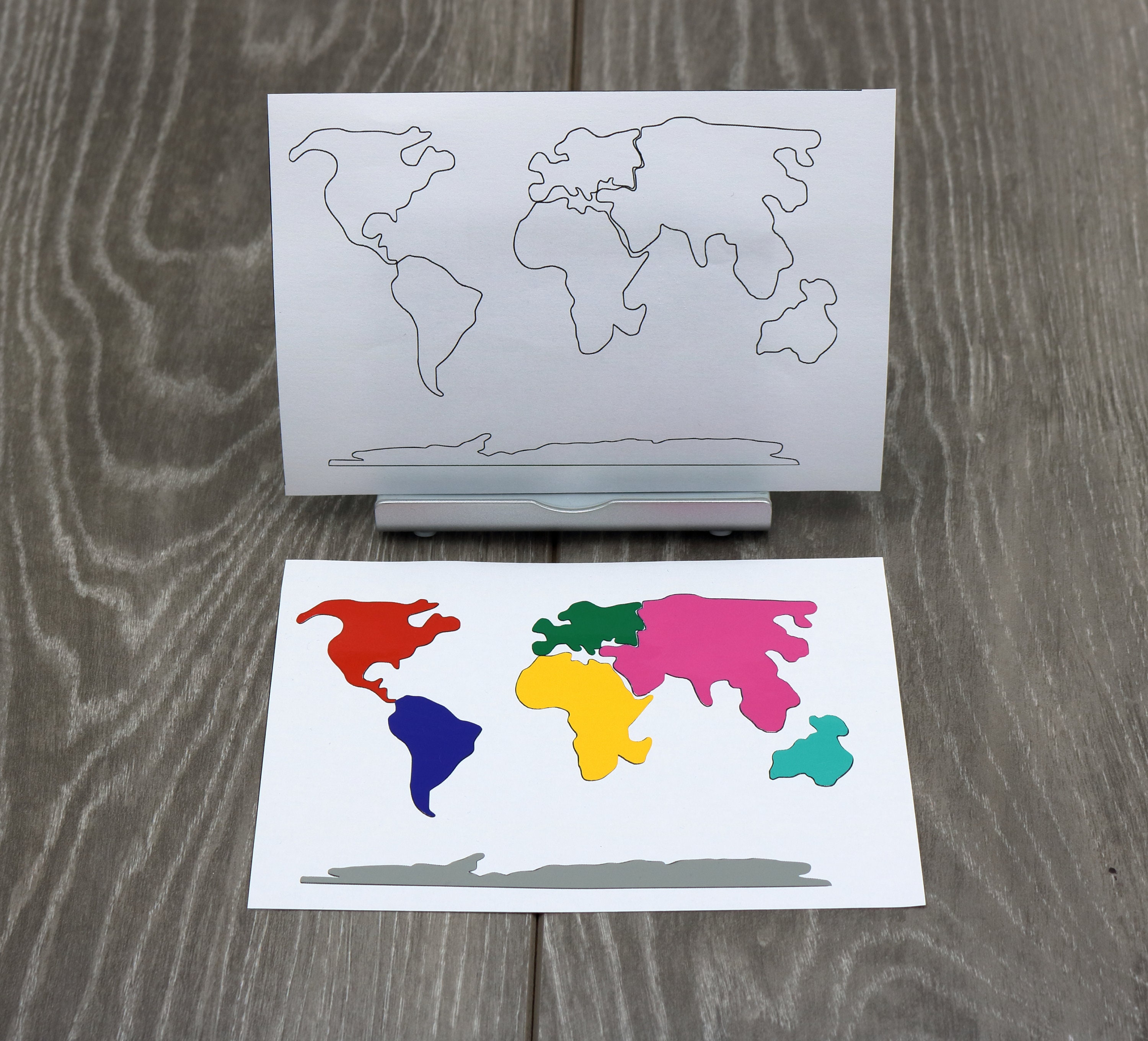 SVG and PDF Download World Map Kids Edition for Matching Continent ...