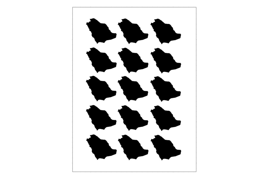 Saudi Arabia Glow Sticker Outline, Reflective Saudi Arabia Sticker ...