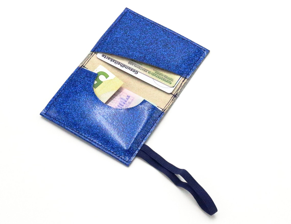 RFID Blocking Wallet Glitter Blue RFID Slim Wallet RFID Card - Etsy