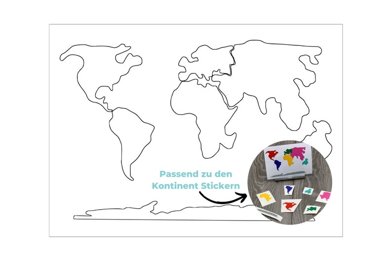 SVG and PDF Download World Map Kids Edition for Matching Continent ...