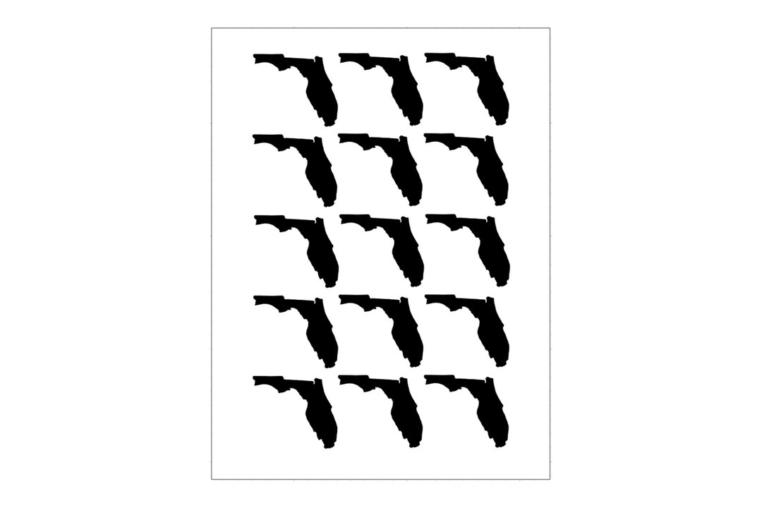 Florida Glow Sticker Outline, Reflective Florida Sticker Vinyl ...
