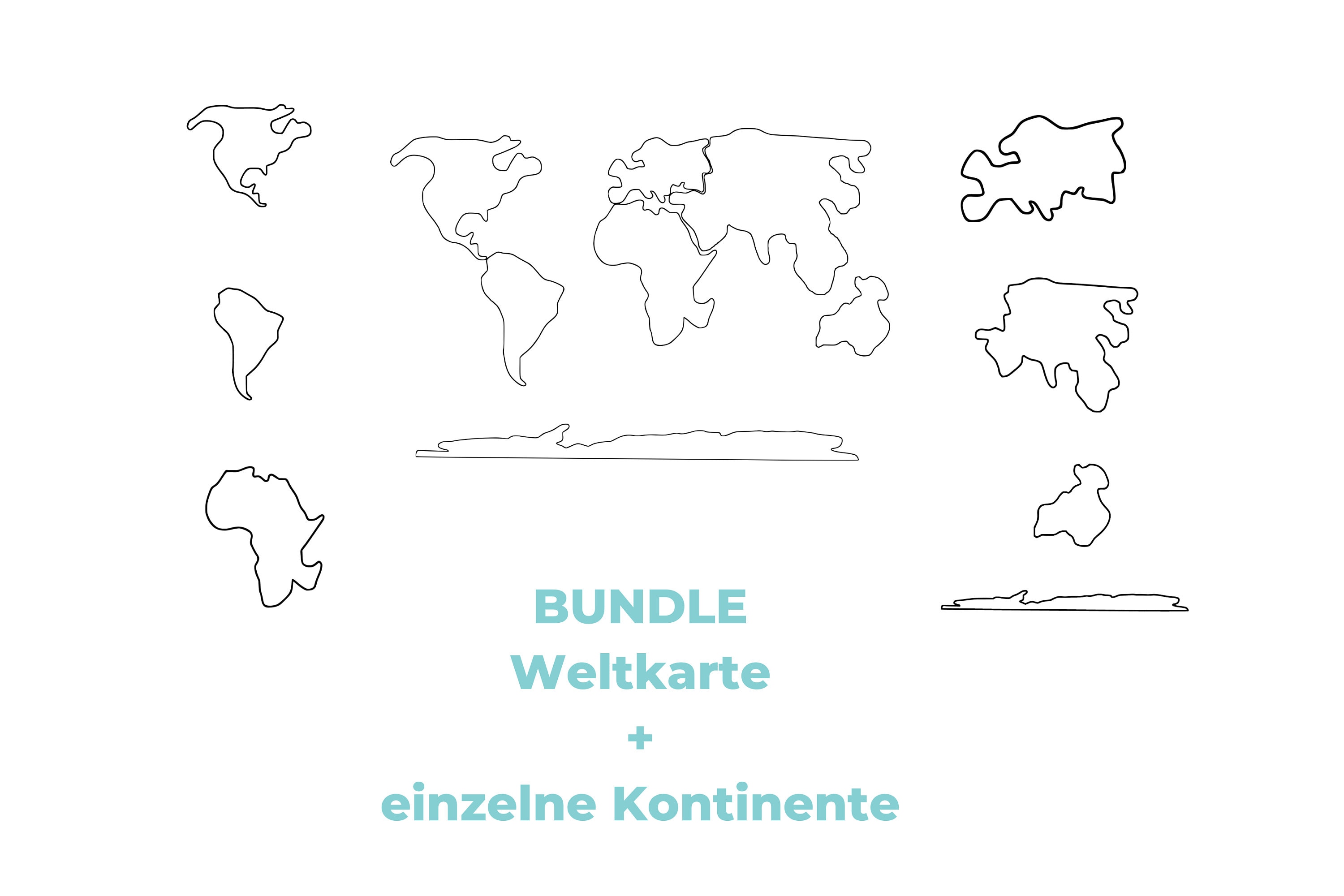 Weltkarte & Einzel Kontinente SVG PDF Jpg Png Download Kontinente ...