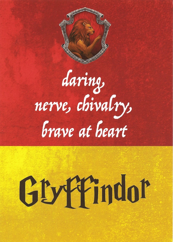 5x7 Art Print Gryffindor Harry Potter Hogwarts House Motto | Etsy