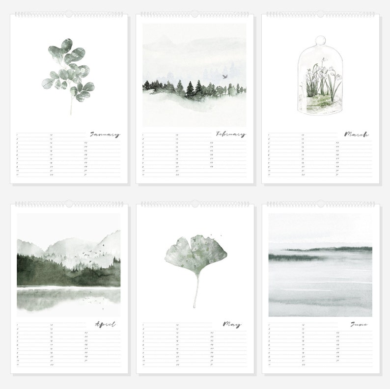 Perpetual Birthday Calendar Watercolor Nature Calendar - Etsy