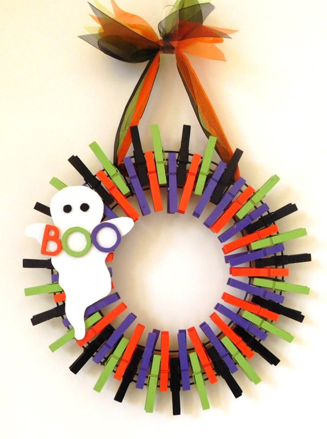 Halloween Front Door Wreath, Halloween BOO Wreath, Halloween Ghost ...