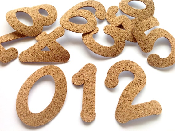 Self-adhesive Numbers Set Cork Die Cuts Number Stickers | Etsy