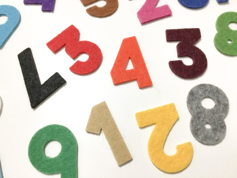 Adhesive Backed Felt Numbers, Peel and Stick Die Cut Numbers, 1 1/4 ...