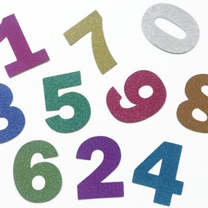 10 Inch Glitter Numbers, Extra Large Glittery Cardstock Paper Die Cut ...