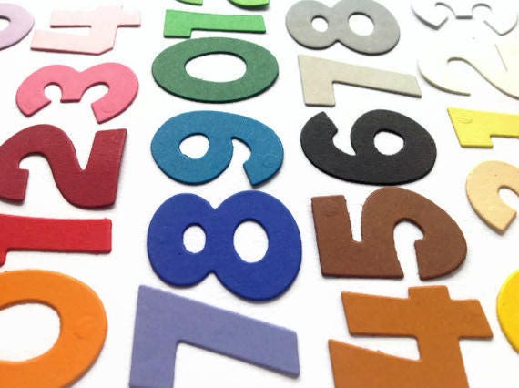 Die Cut Numbers Cardstock Paper Die Cuts for Crafting & - Etsy