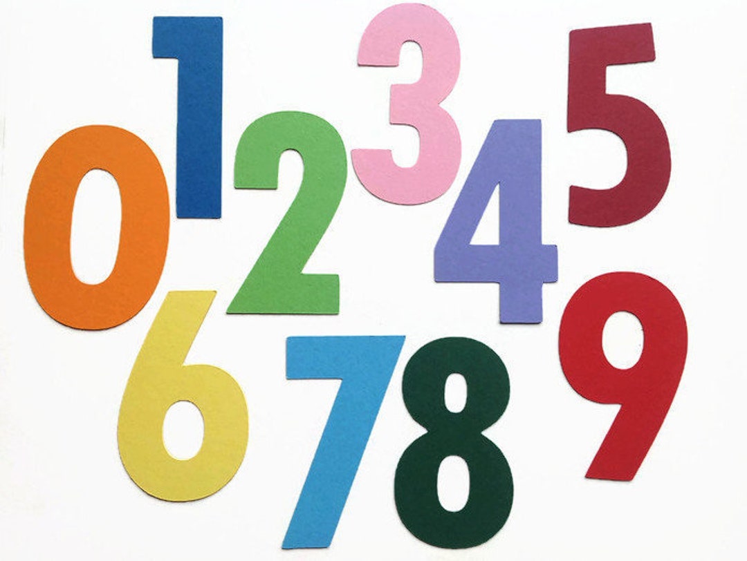 6" Cardstock Paper Numbers, Large Paper Die Cut Numbers for Wall Decor ...