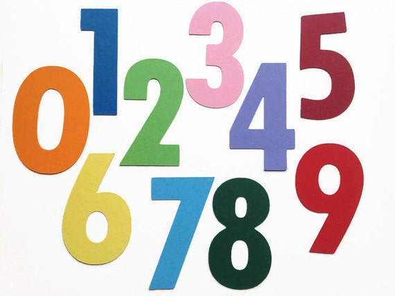 6 Cardstock Paper Numbers Large Paper Die Cut Numbers - Etsy