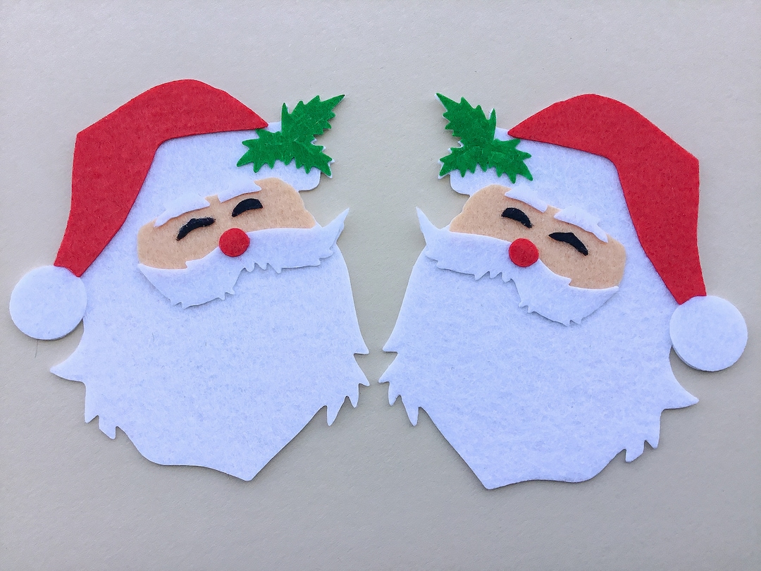 Santa Claus Felt Die Cut, Large Santa Embellishment for Christmas ...