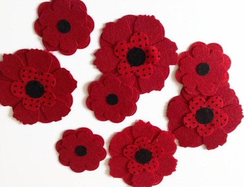 Felt Poppies Poppy Flower Die Cut for Scrapbooking | Etsy