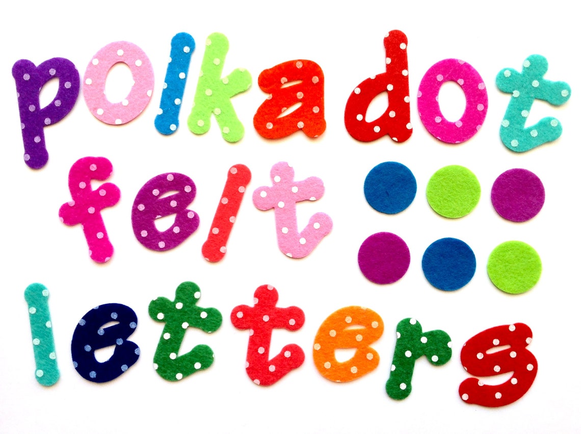 2 Inch Polka Dot Felt Letters, Die Cut Alphabets - 52 Lowercase ...