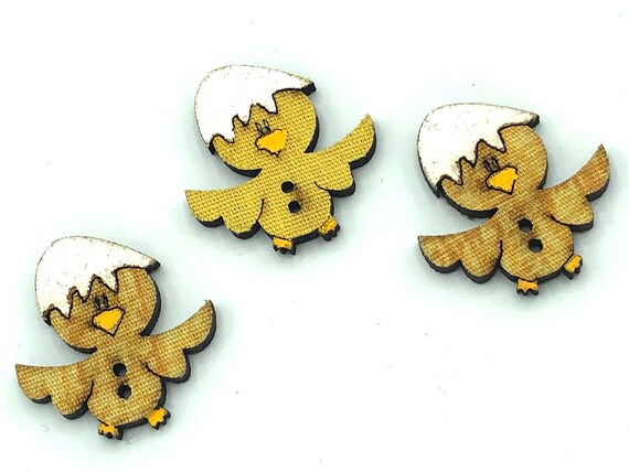 Adorable Baby Chick Wood Buttons Easter Chicks Craft | Etsy