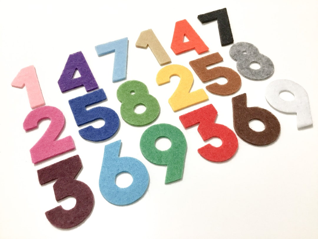 Adhesive Backed Felt Numbers, Peel and Stick Die Cut Numbers, 1 1/4 ...