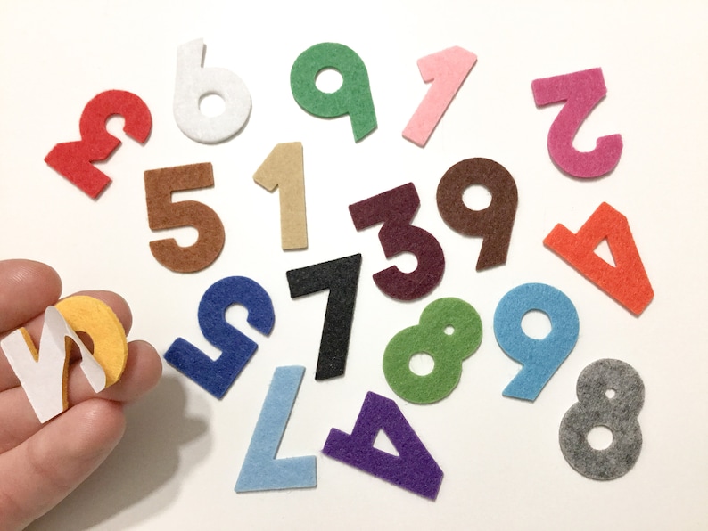 Adhesive Backed Felt Numbers, Peel and Stick Die Cut Numbers, 1 1/4 ...