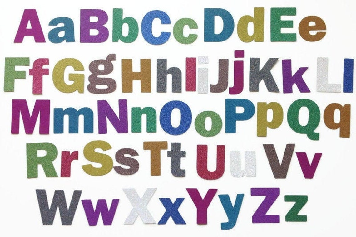 8 Inch Glitter Letters Cardstock Paper Die Cut Letters | Etsy