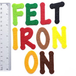 Iron on Letters, 2 Inch Felt Letters, Choose Quantity and Colors, No ...